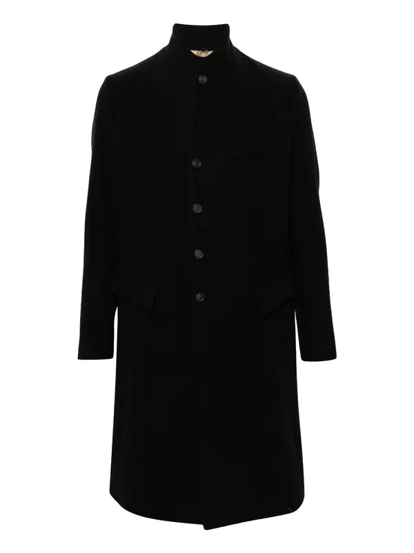 Masnada Felted Long Coat - Black