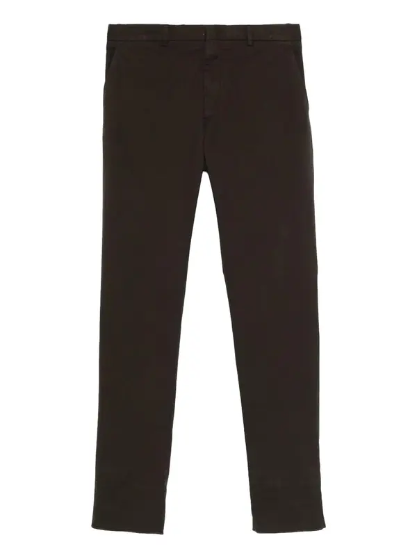 Zegna Pressed-crease Trousers - Brown