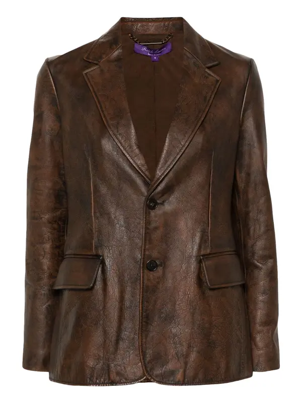 Ralph Lauren Tomasso Leather Blazer - Brown
