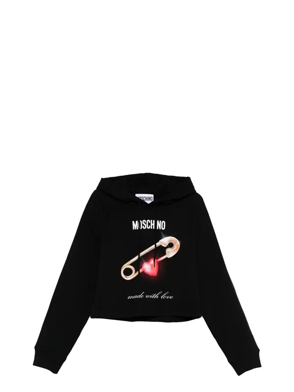 Moschino Print Hoodie - Black