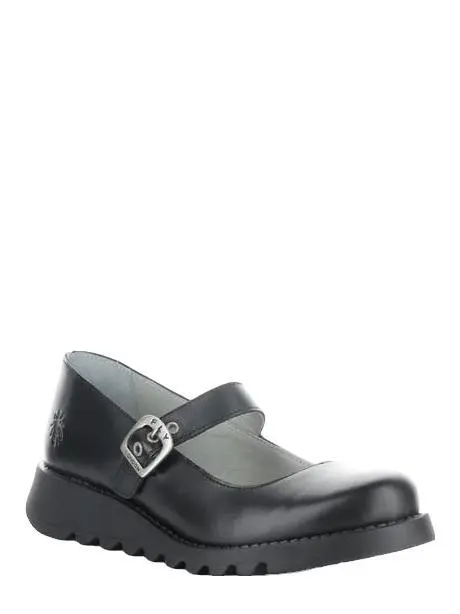 Fly London Samp Mary Jane Loafer - Black Rug