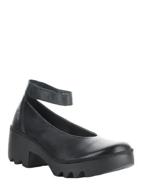 Fly London Tiry Ankle Strap Pump - 000 Black Mousse