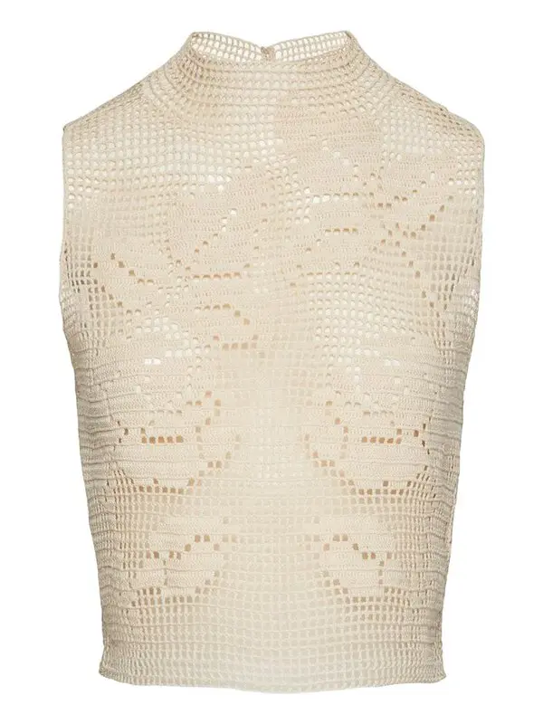 Magda Butrym Lace Crochet Tank Top - Cream