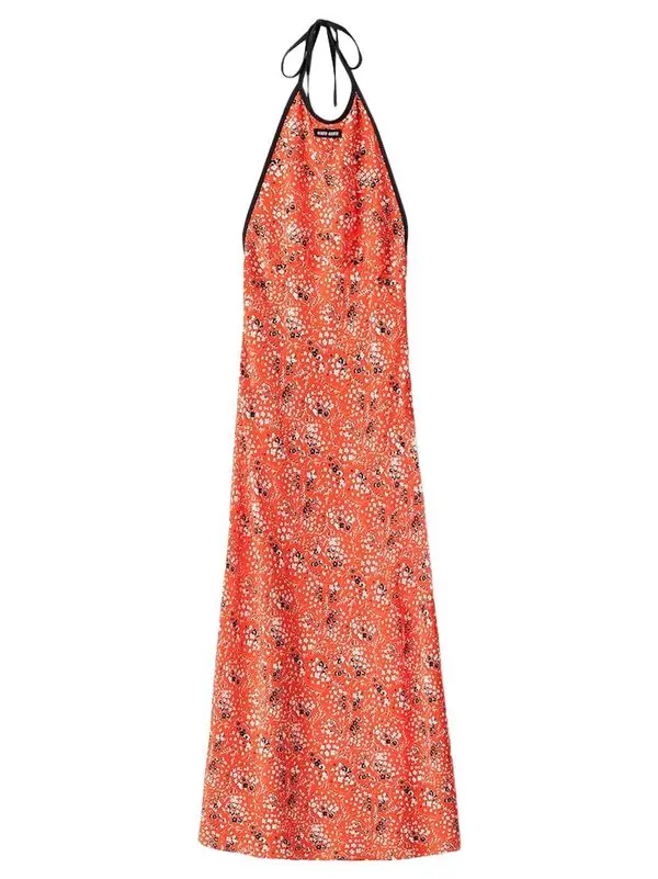 Miu Miu Long Marocain Dress - Orange