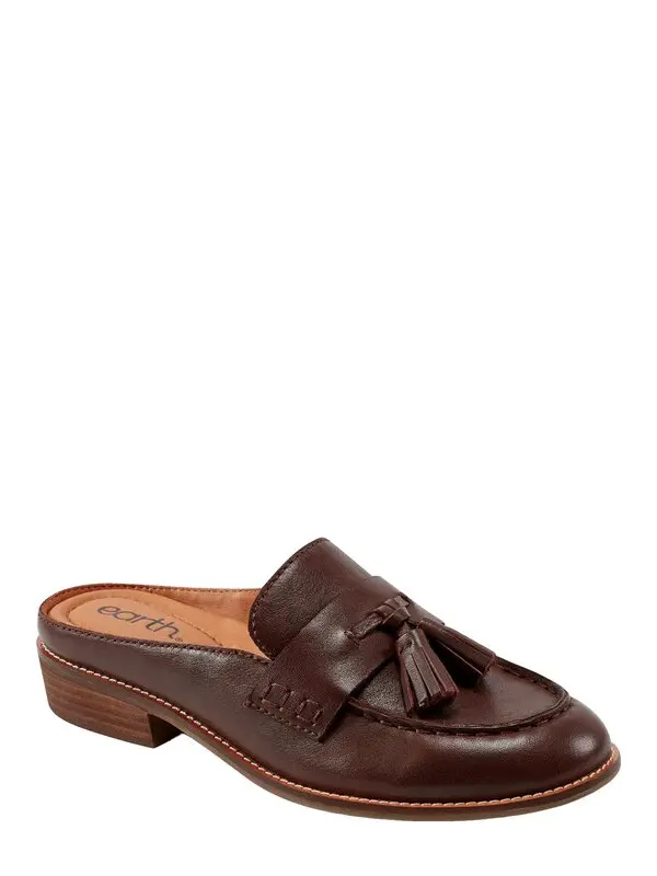 EARTH® Everett Tassel Mule - Dark Brown Leather