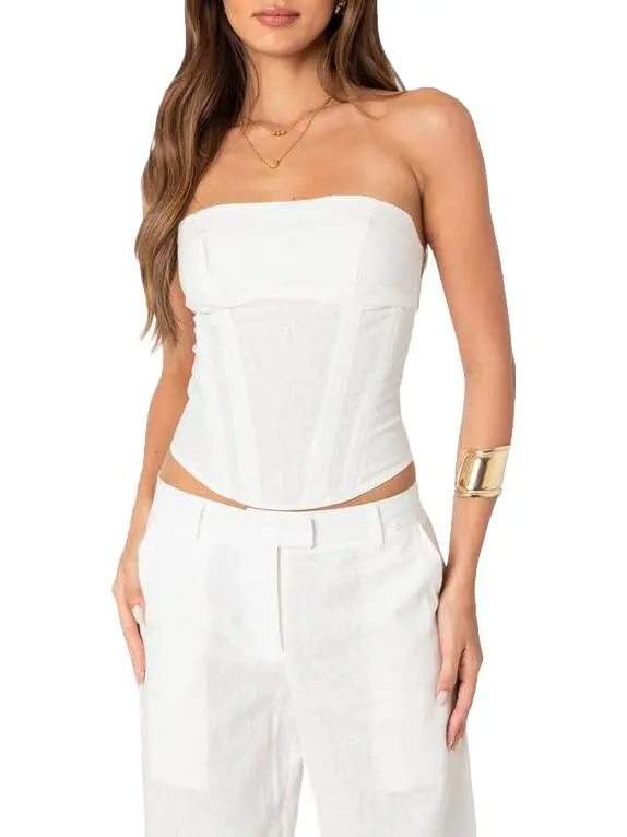 EDIKTED Arya Corset Top - Cream