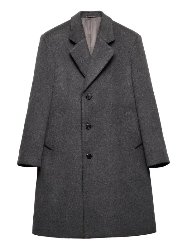 Prada Single-breasted Wool Coat - Grey