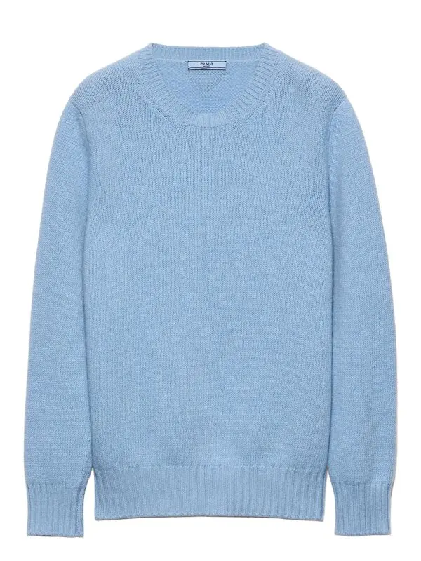 Prada Wool And Cashmere Crew-neck Sweater - Light Blue