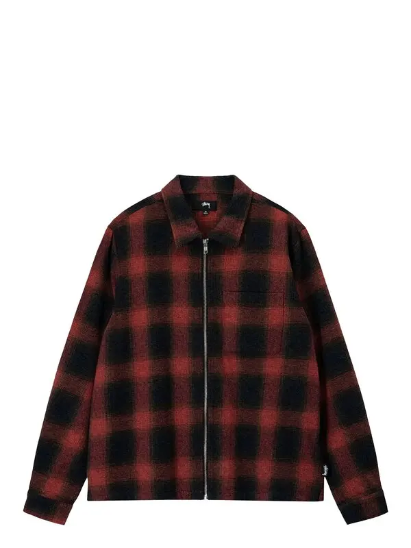 StÜssy Hank Plaid Zip Shirt - Red