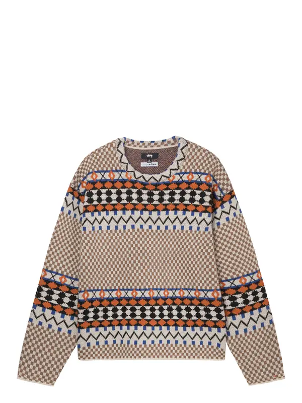 StÜssy Jacquard Knit Crew - Brown