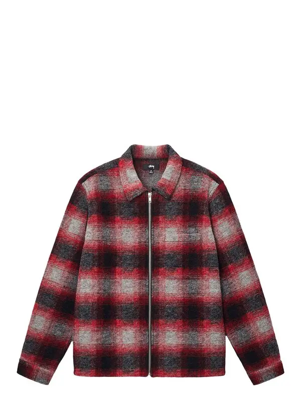 StÜssy Brushed Wool Plaid Zip Shirt - Multicolor