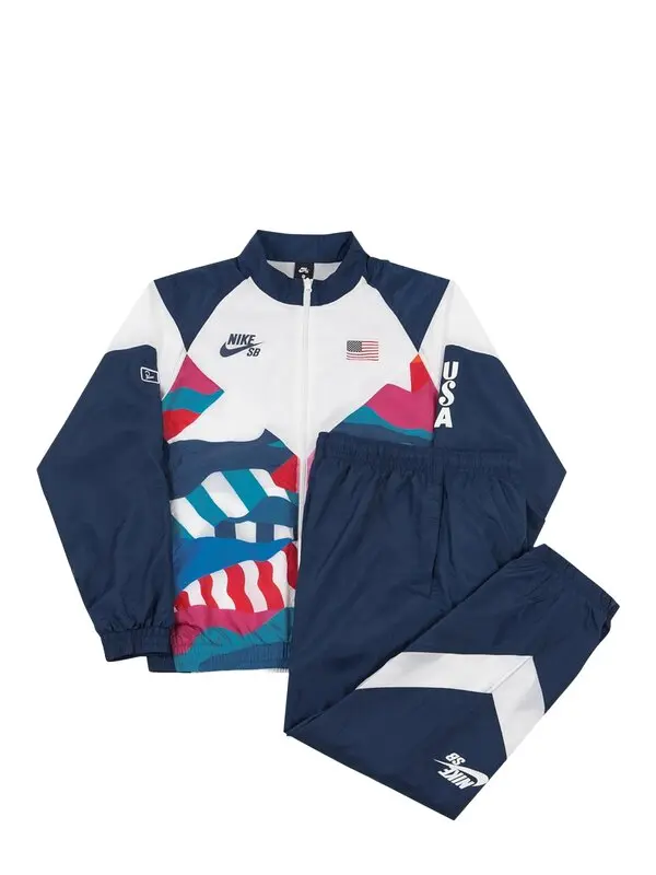 Nike X Parra Usa Federation Kit Skate Tracksuit - Blue