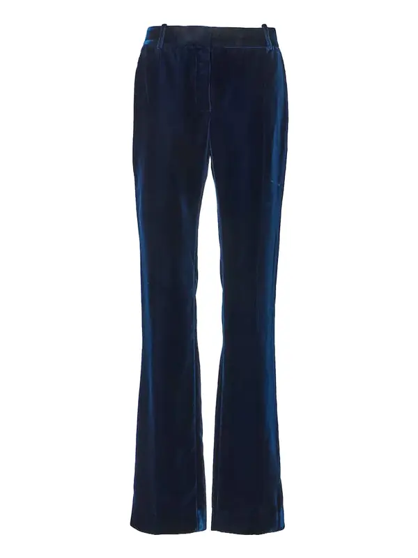 Nina Ricci Fluid Velvet Straight Pants - Blue