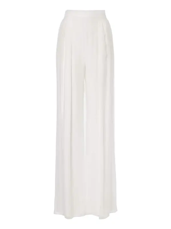 Max Mara Lampo Wide-leg Silk Pants - White
