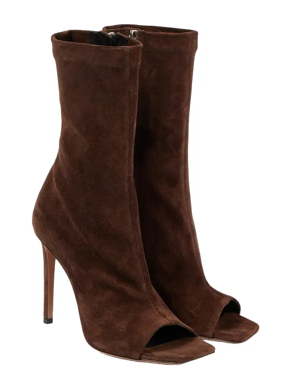 Paris Texas Amanda Suede Ankle Boots - Brown