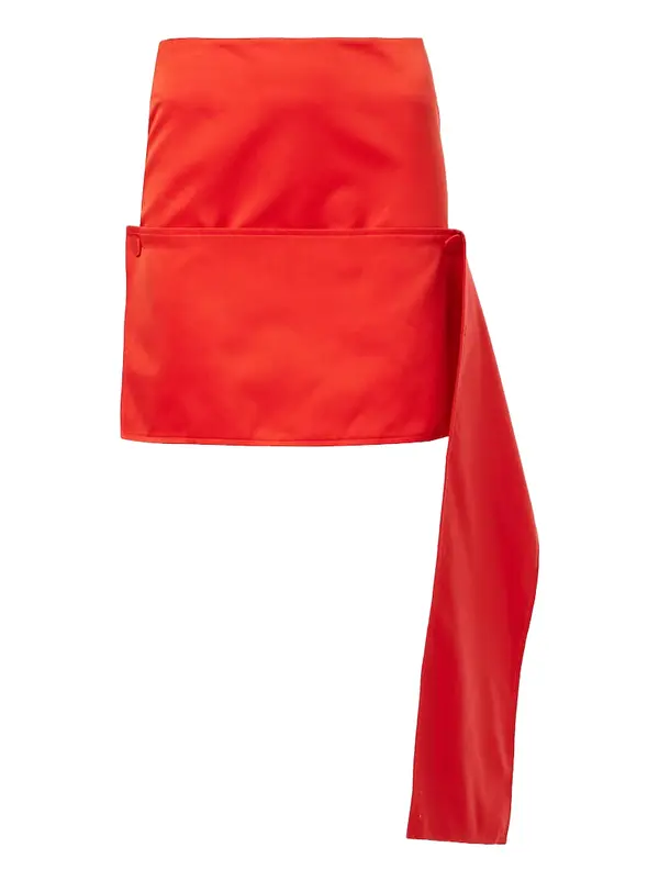 Plan C Satin Mini Skirt - Orange