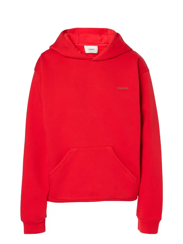 Coperni Horn Cotton-blend Jersey Hoodie - Red
