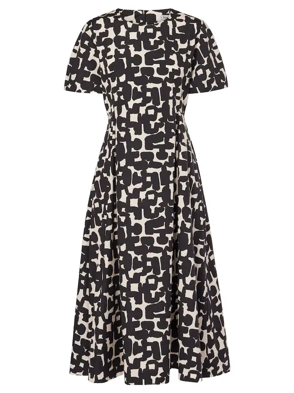 Max Mara Callas Printed Midi Dress - White