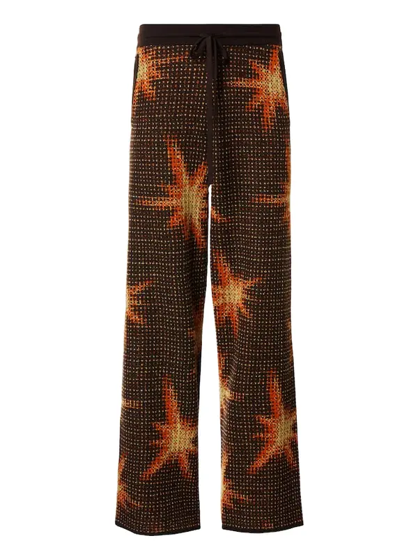 Dries Van Noten Printed Wool-blend Sweatpants - Brown