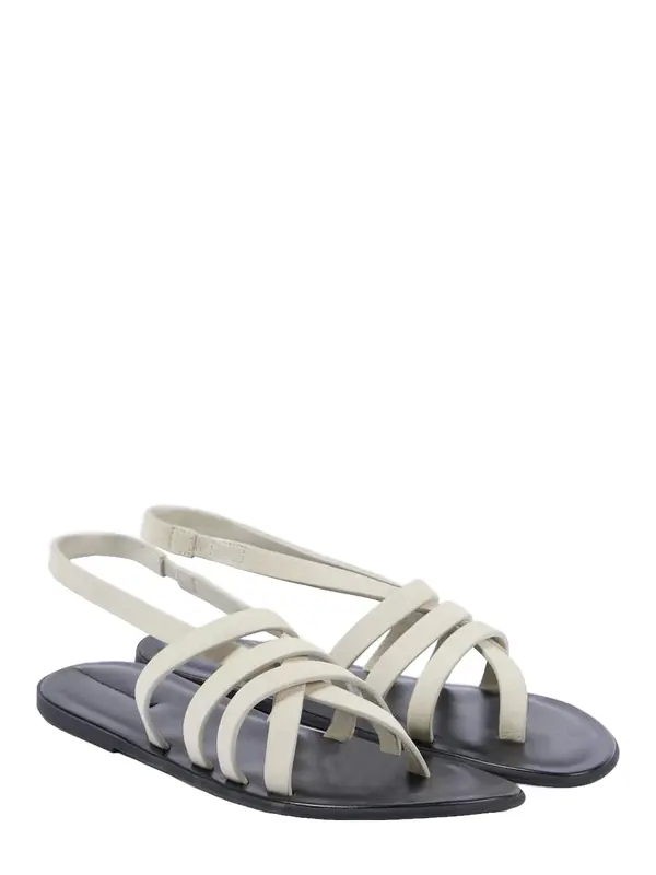 THE ROW Line Leather Slingback Sandals - Grey