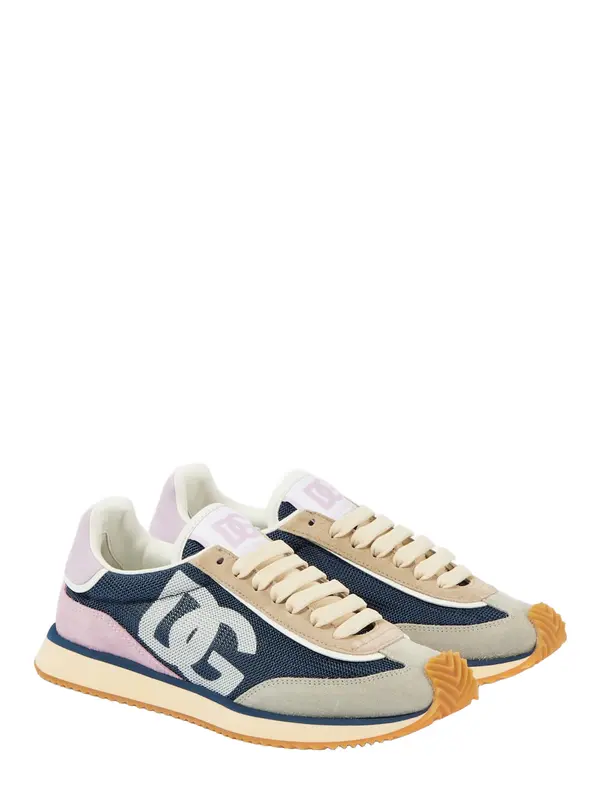 Dolce & Gabbana Logo Suede Sneakers - Blue
