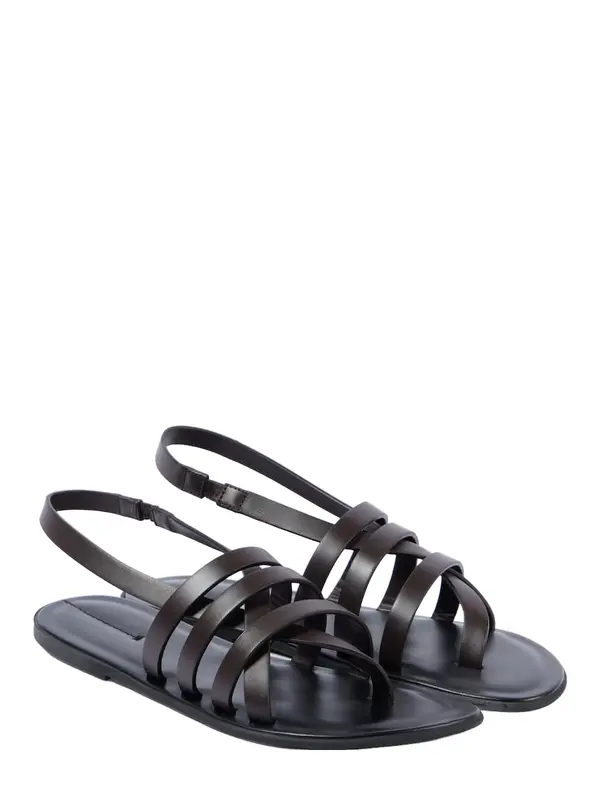 THE ROW Line Leather Sandals - Brown