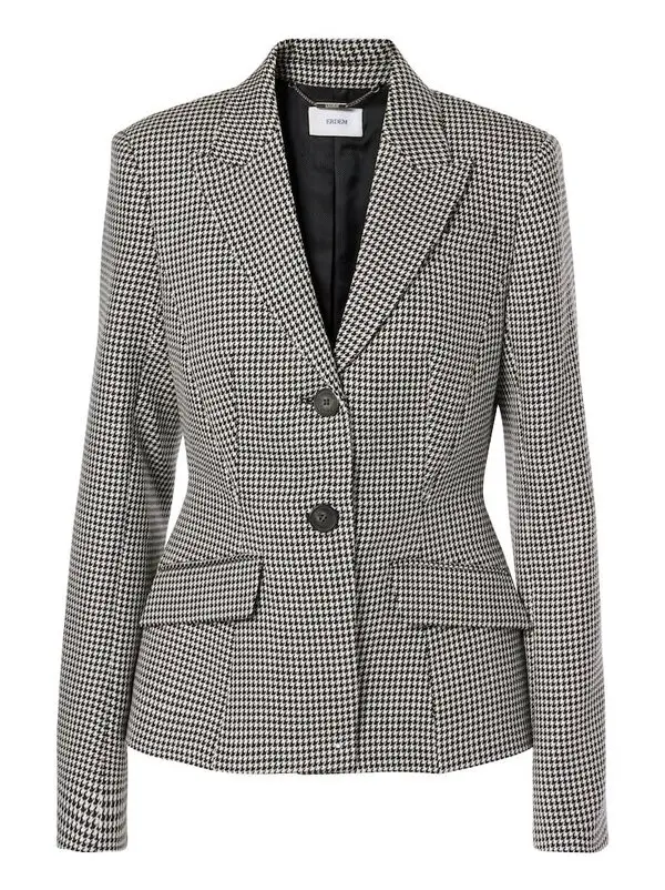 Erdem Tailored Houndstooth Wool Blazer - Multicoloured