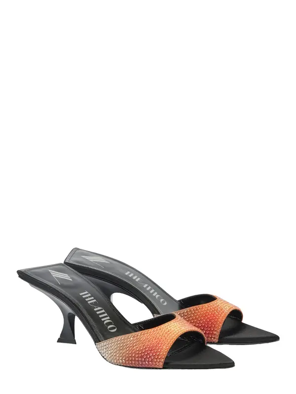 Attico Bes Embellished Satin Mules - Orange