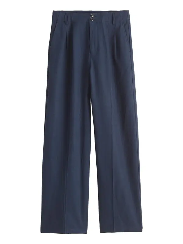 Madewell Petite Harlow Wide-leg Pants - Deep Indigo
