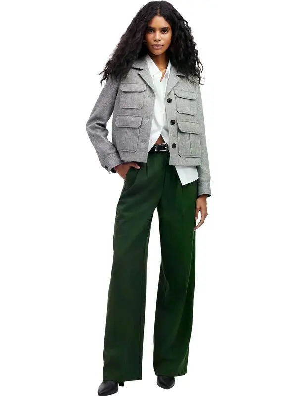 Madewell Petite Harlow Wide-leg Pants - Luxury Forest