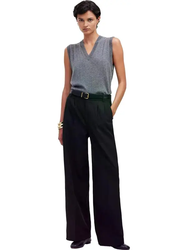 Madewell Petite Harlow Wide-leg Pants - True Black
