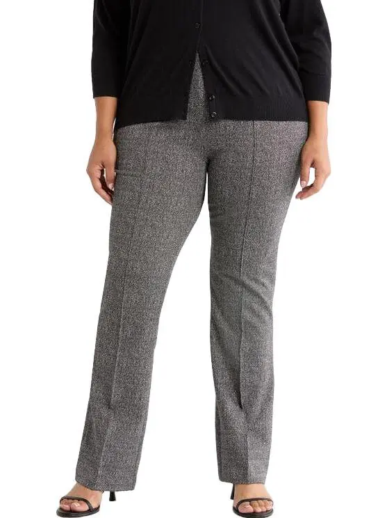 Lyssé Stretch Ponte Jacquard Wide Leg Pants - Smokey Salt Pepper