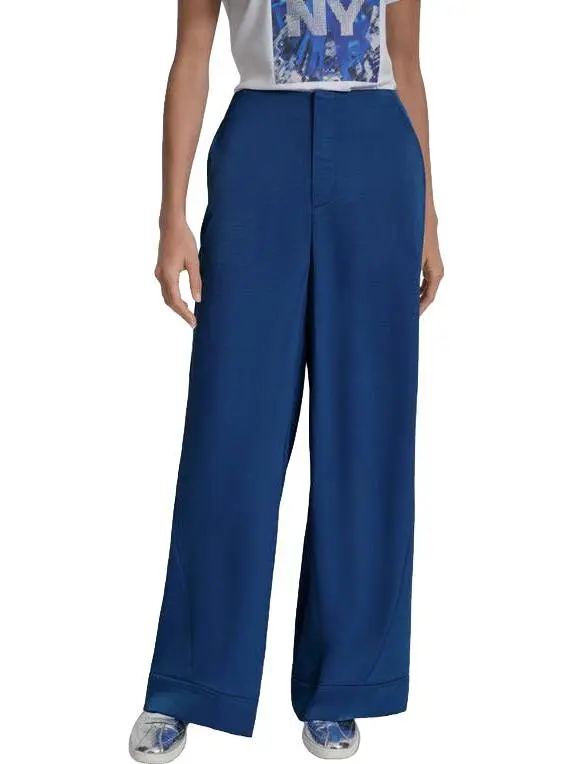 Dkny Wide Leg Trousers - Cadet Blue