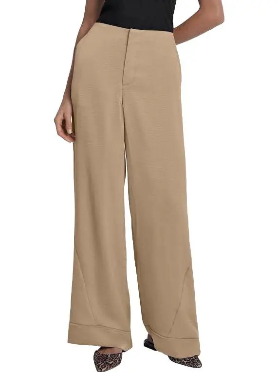 Dkny Wide Leg Trousers - Travertine