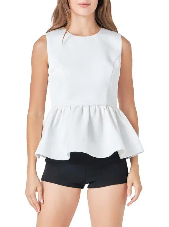 Endless Rose Peplum Top - White