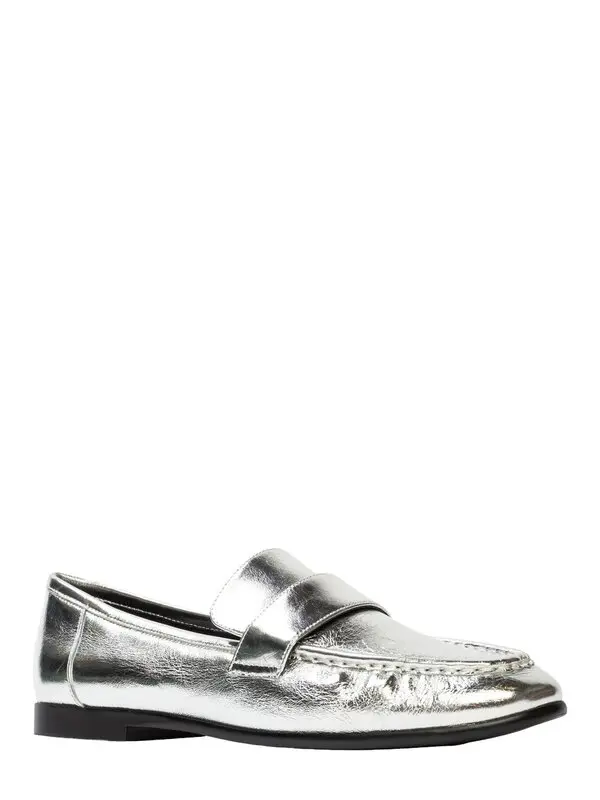 BLACK SUEDE STUDIO Arrow Loafer - Silver Crinkle