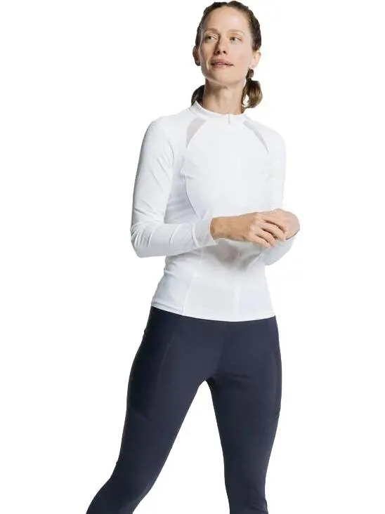 AVI Pickleball Volley Zip Long Sleeve - White Lotus