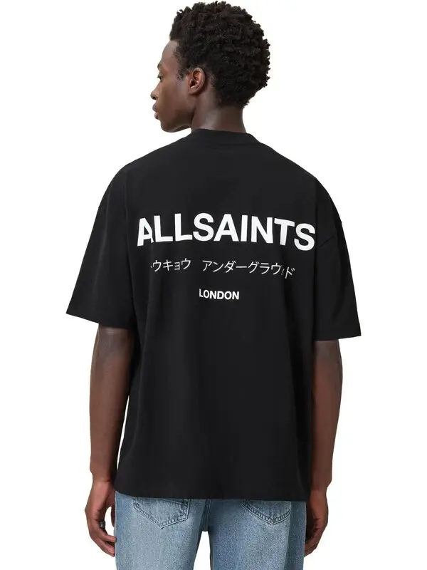 ALLSAINTS Underground Oversized Crew Neck T-shirt - Blue