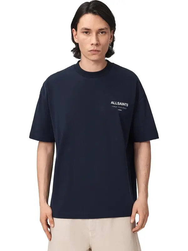 ALLSAINTS Underground Oversized Crew Neck T-shirt - Blue