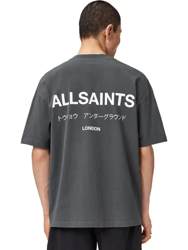 ALLSAINTS Underground Oversized Crew Neck T-shirt - Dark Steel Blue