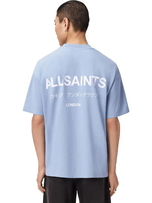 ALLSAINTS Underground Oversized Crew Neck T-shirt - Villa Blue
