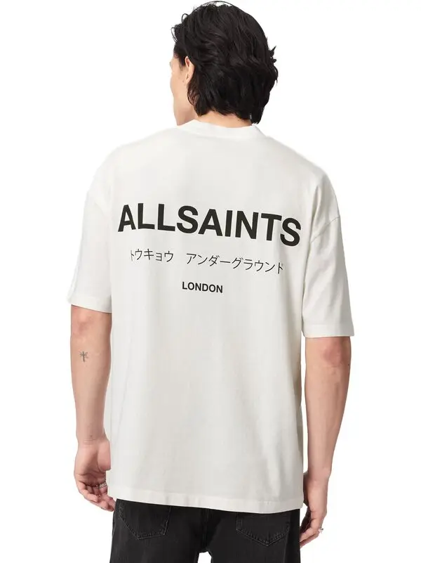 ALLSAINTS Underground Oversized Crew Neck T-shirt - White / Black