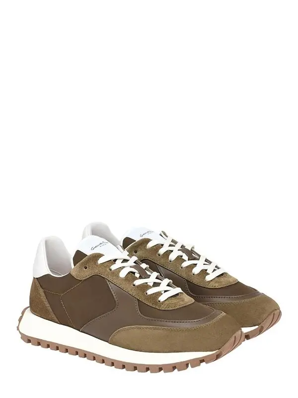 GIANVITO ROSSI Gravel Sneaker - Brown Suede And Calf