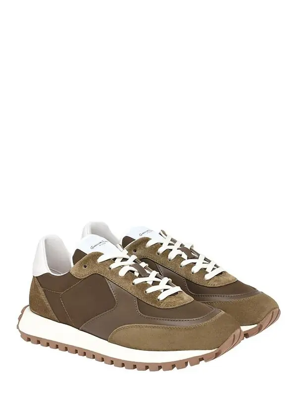 GIANVITO ROSSI Gravel Sneaker - Brown Suede And Calf