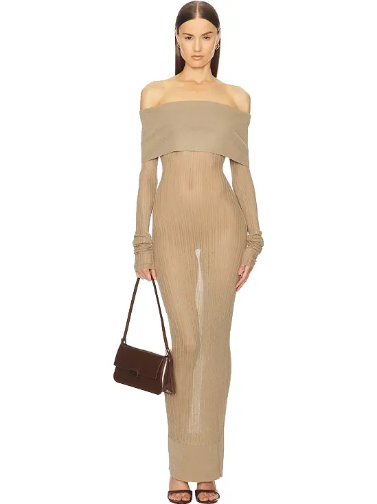 HELSA Justin Maxi Dress - Beige