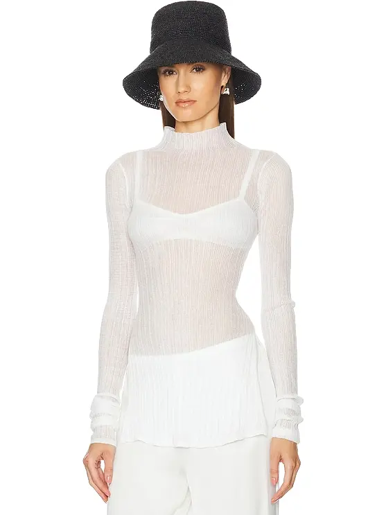 HELSA Justin Knit Top - Optic White