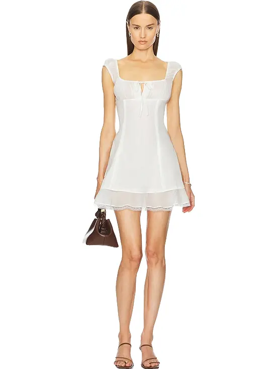 HELSA Voile Faire Mini Dress - Ivory