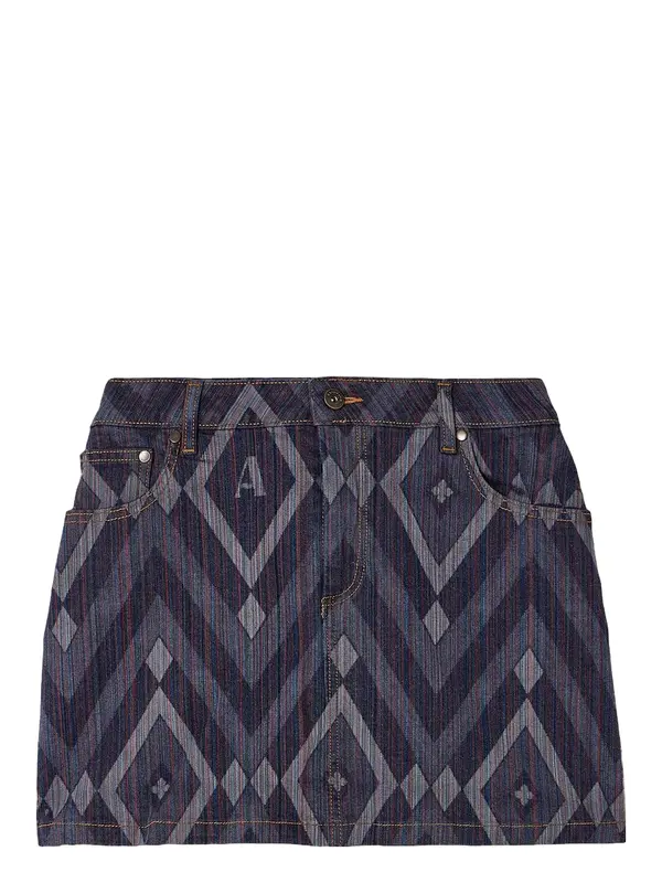 Ahluwalia Printed Denim Mini Skirt - Multicolor