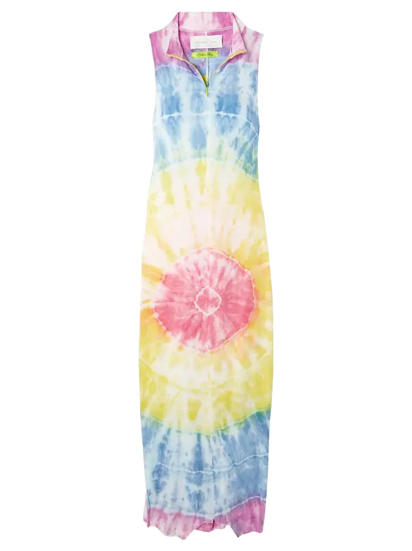 CONNER IVES Bike Tie-dyed Cotton-jersey Midi Dress - Multicolor