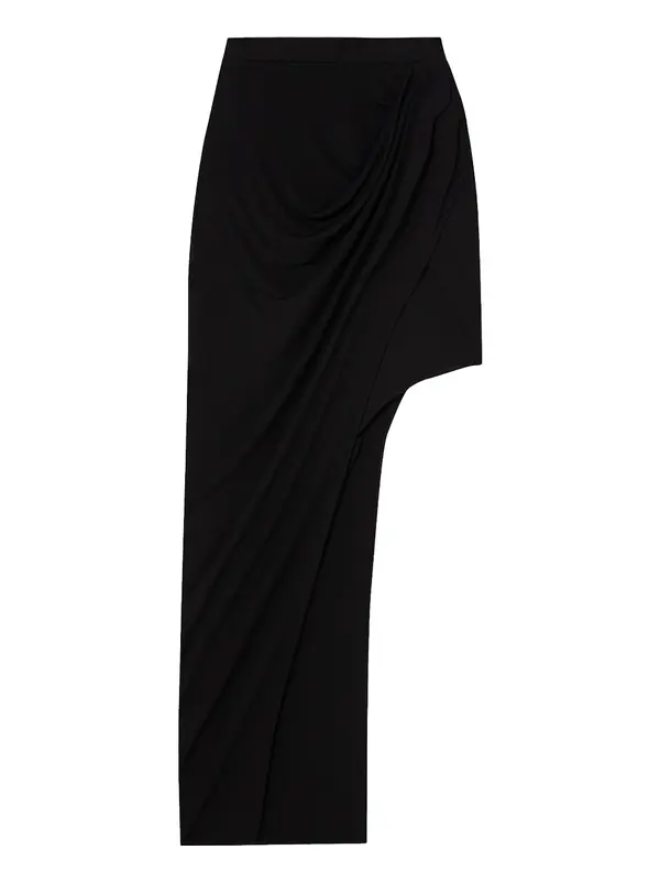 Helmut Lang Draped Asymmetric Skirt - Black